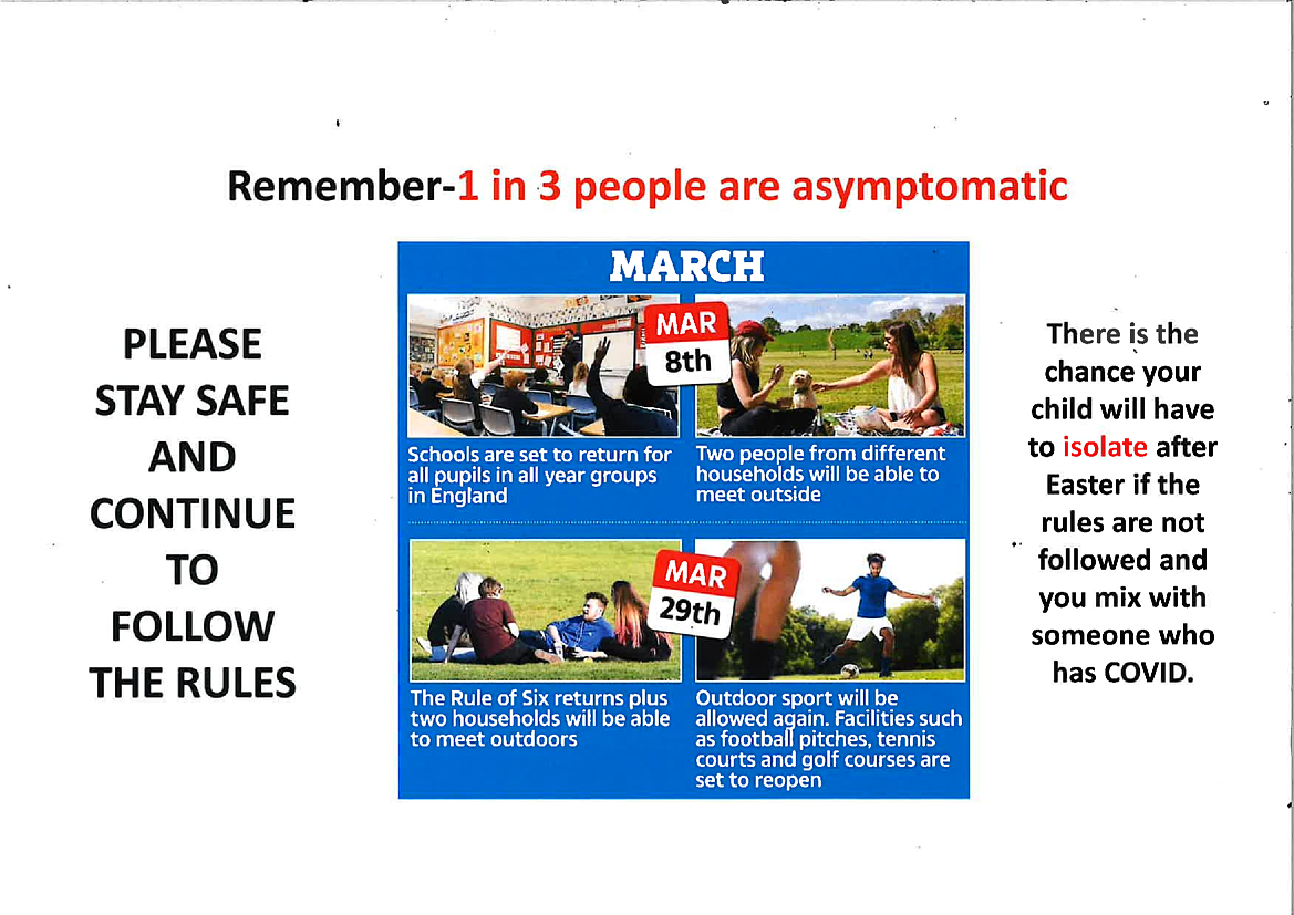 Please stay safe and continue to follow the rules - St Mark's C of E ...