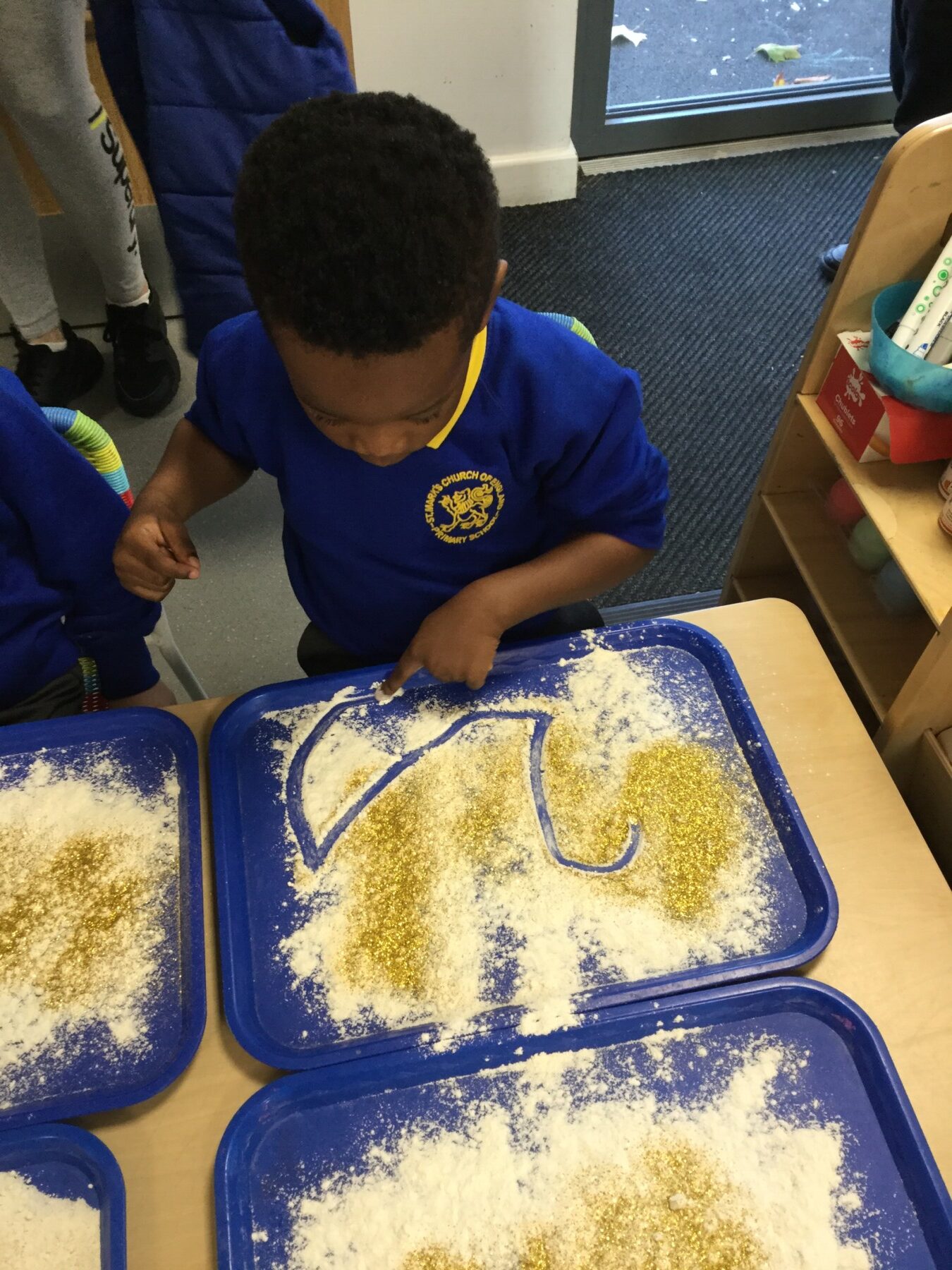 Flour mark making - St Mark's C of E Primary School